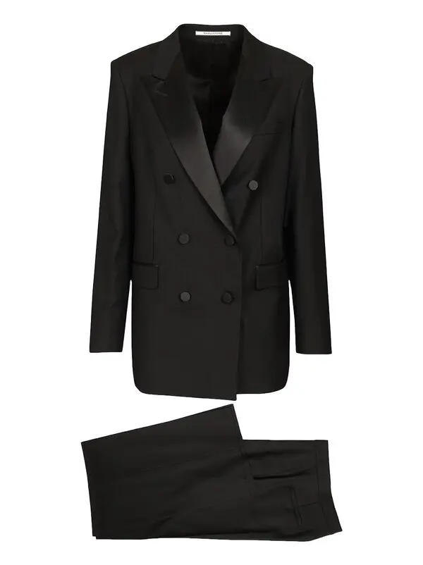 Tagliatore Double-breasted Wool Tuxedo - Black