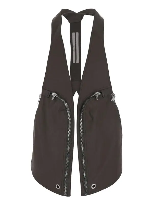 Rick Owens Bauhaus Stretch Cotton Sleeveless Gilet - Multicolor