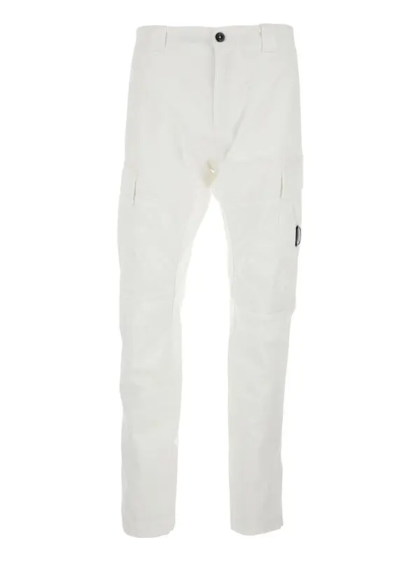 C.P. COMPANY Stretch Cotton Cargo Pants - White
