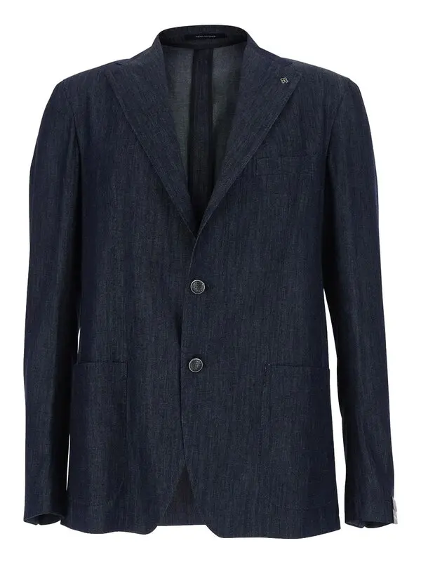 Tagliatore Denim Single-breasted Blazer - Multicolor
