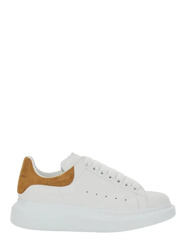 Alexander McQueen Low Top Sneaker With Logo Lettering On The Heel In Leather For - White