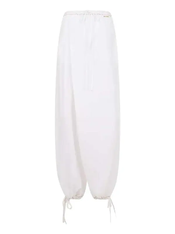 Marni Wide-leg Cotton Trousers - White