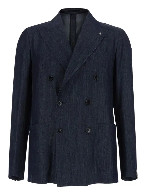 Tagliatore Denim Double-breasted Jacket - Multicolor