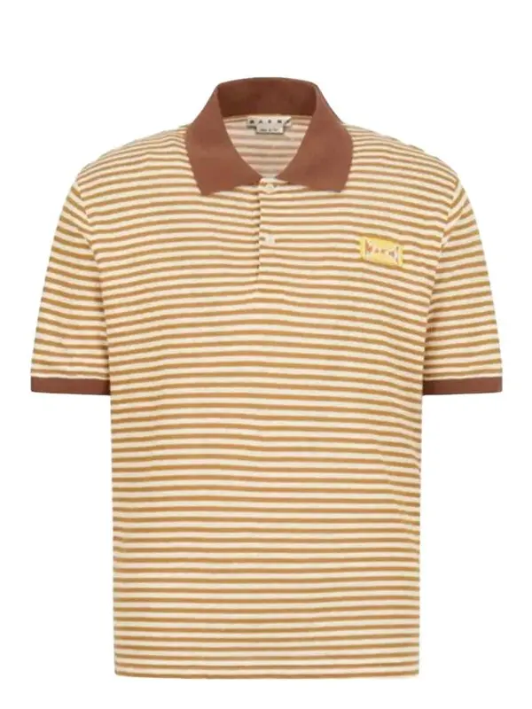 Marni Striped Polo - Brown