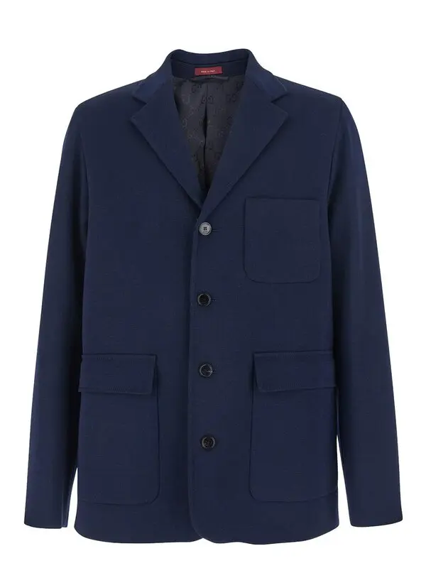 Gucci Cotton Notch Lapel Blazer - Multicolor