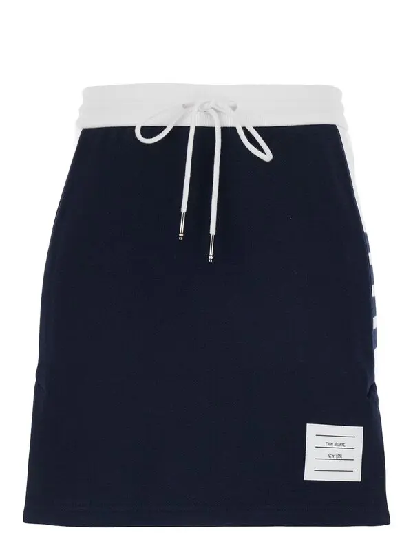 Thom Browne Blue Skirt With Elasticated Waist And 4bar Logo In Cotton For - Multicolor