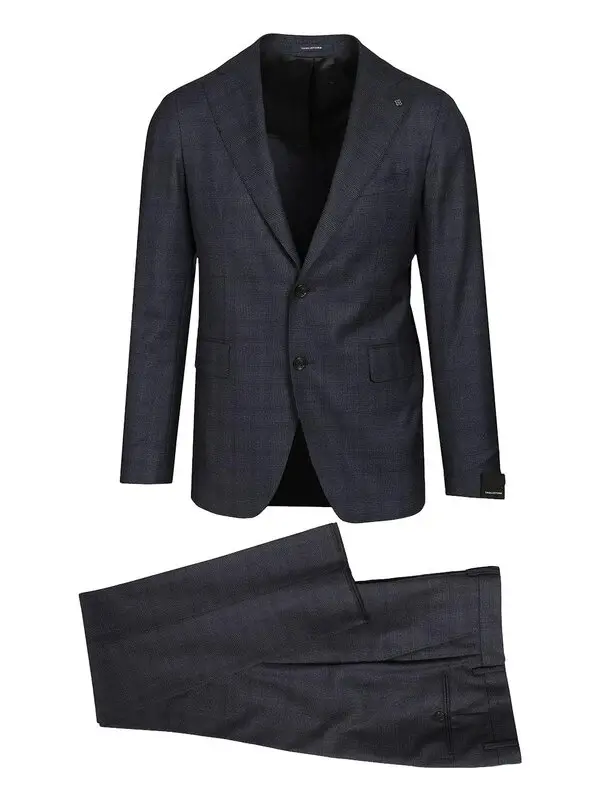 Tagliatore Vesuvio Prince Of Wales Suit - Blue