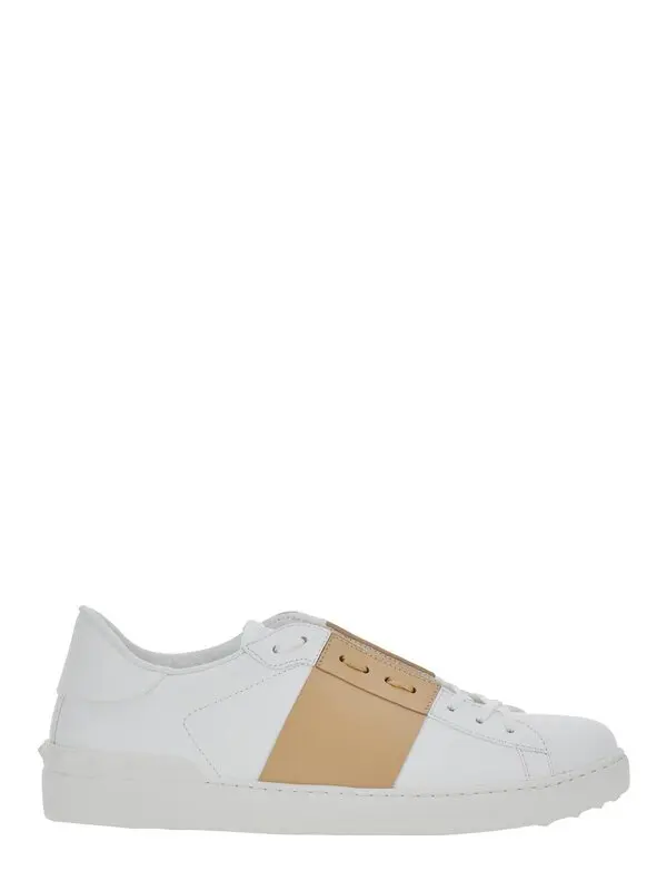 Valentino Garavani Open Low Top Leather Sneaker - White