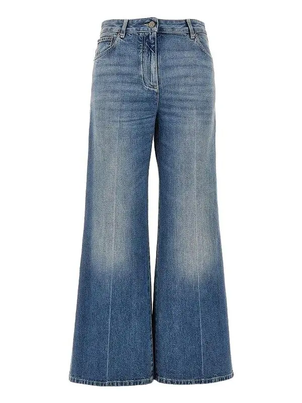 Valentino Garavani Vgold Details Flared Jeans - Blue