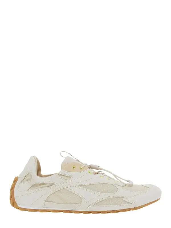 Bottega Veneta Orbit Flash' Beige Sneakers With Logo Lettering Detail On The Pull-tab And Elasticized Design In Leather And Tech Fabric For - Multicolor
