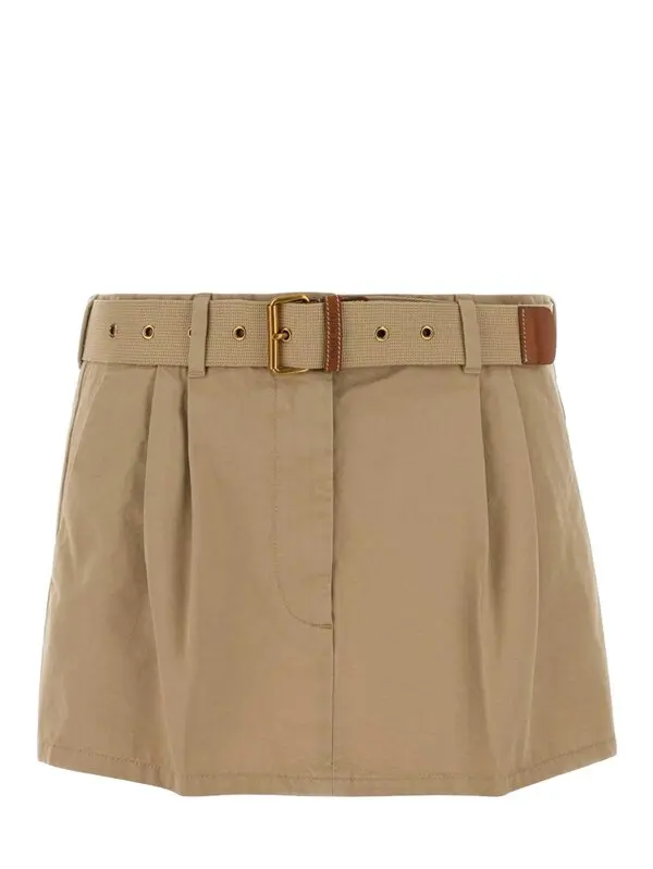 Miu Miu Cotton Mini Skirt - Cream
