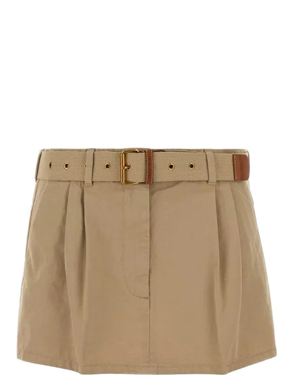 Miu Miu Cotton Mini Skirt - Cream