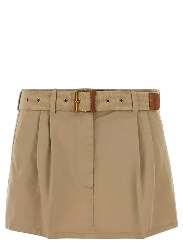 Miu Miu Cotton Mini Skirt - Cream