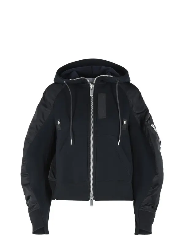 Sacai Cotton Blend Hoodie - Black