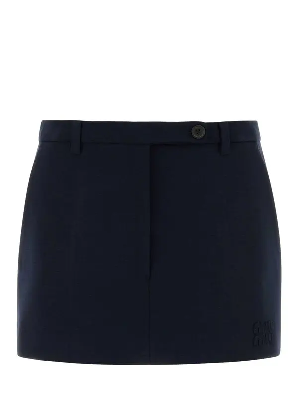 Miu Miu Viscose Blend Mini Skirt - Blue