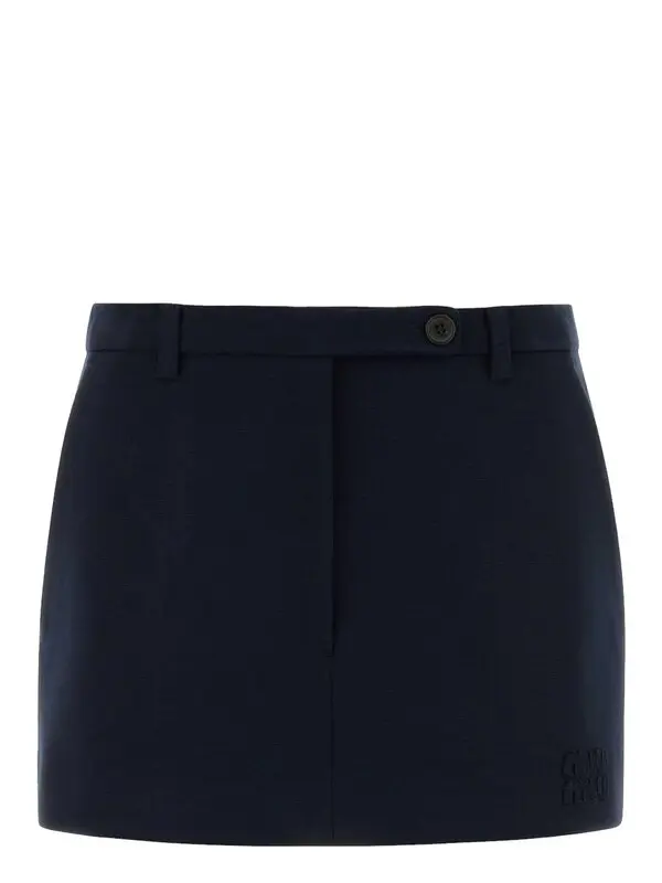 Miu Miu Viscose Blend Mini Skirt - Blue