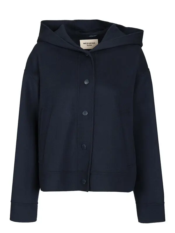 Max Mara Double Wool Hooded Jacket - Blue