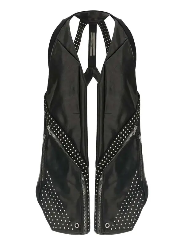 Rick Owens Temple Leather Vest - Black