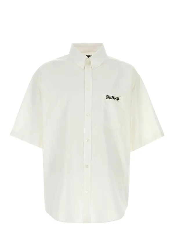 Balenciaga Poplin Oversize Shirt - White