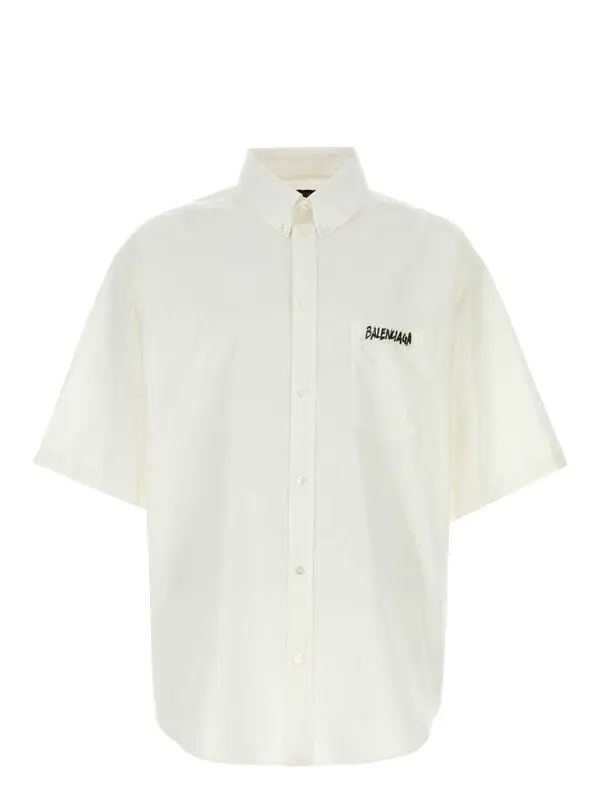 Balenciaga Poplin Oversize Shirt - White