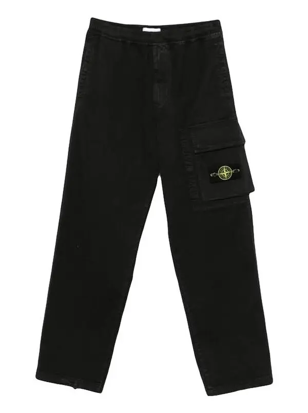 Stone Island Straight-leg Cargo Trousers - Black