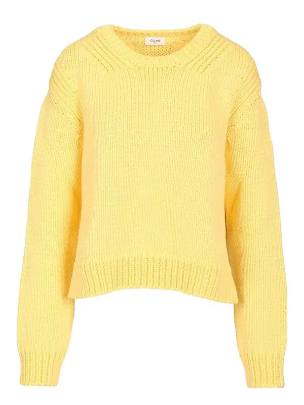 Celine Crew Neck Sweater - Yellow