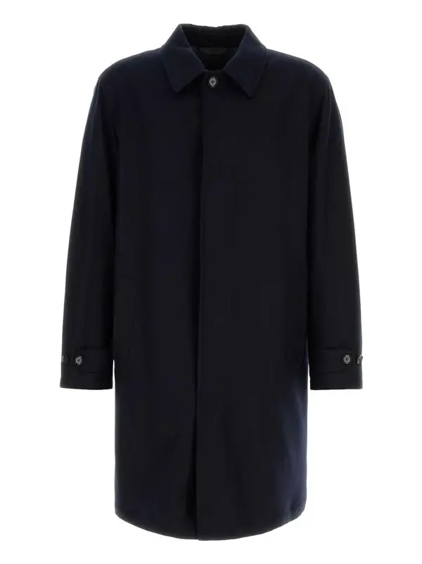 Brioni Stretch Cashmere Long Coat - Blue