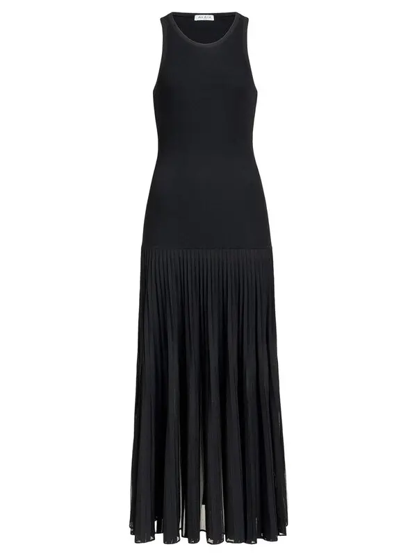 Alaïa Long Pleated Viscose Blend Dress - Multicolor