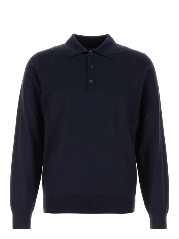 Brioni Midnight Cashmere Blend Polo Shirt - Blue