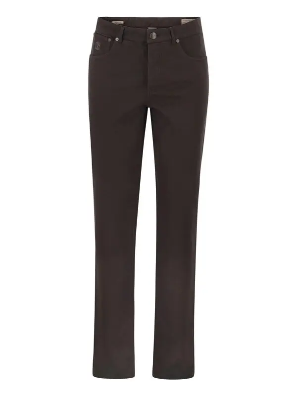 Brunello Cucinelli Cotton Trousers - Brown