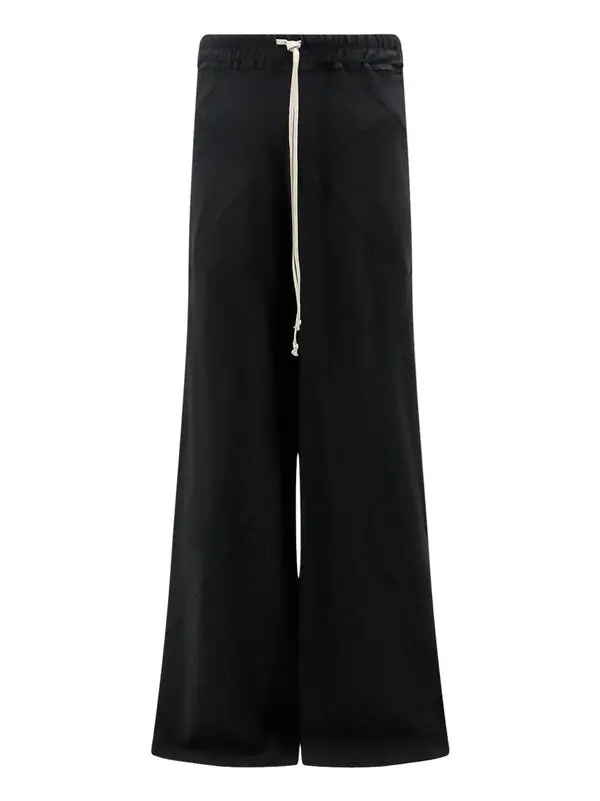 Rick Owens Bias Viscose And Silk Trousers - Black