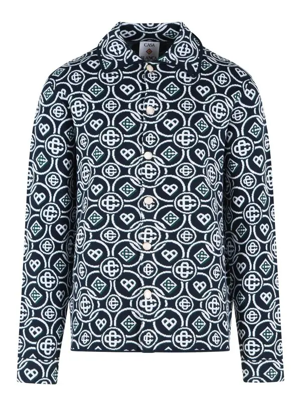Casablanca Cc Monogram' Navy Cotton Shirt - Blue