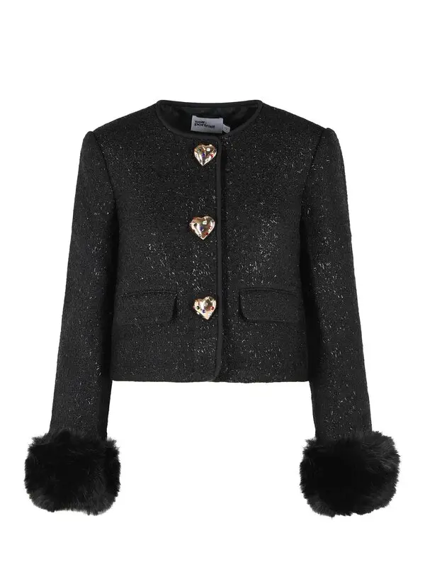 SELF-PORTRAIT Wool Blend Jacket - Black