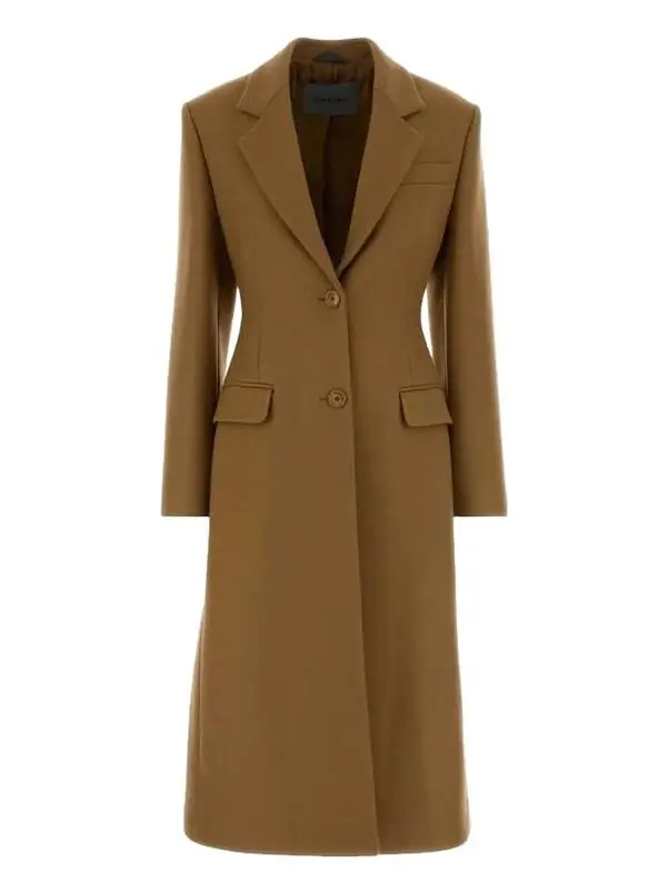 Balenciaga Pressed Melton Wool Coat - Brown