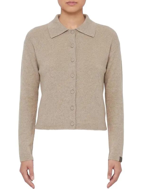 Max Mara Cashmere Polo Cardigan - Cream