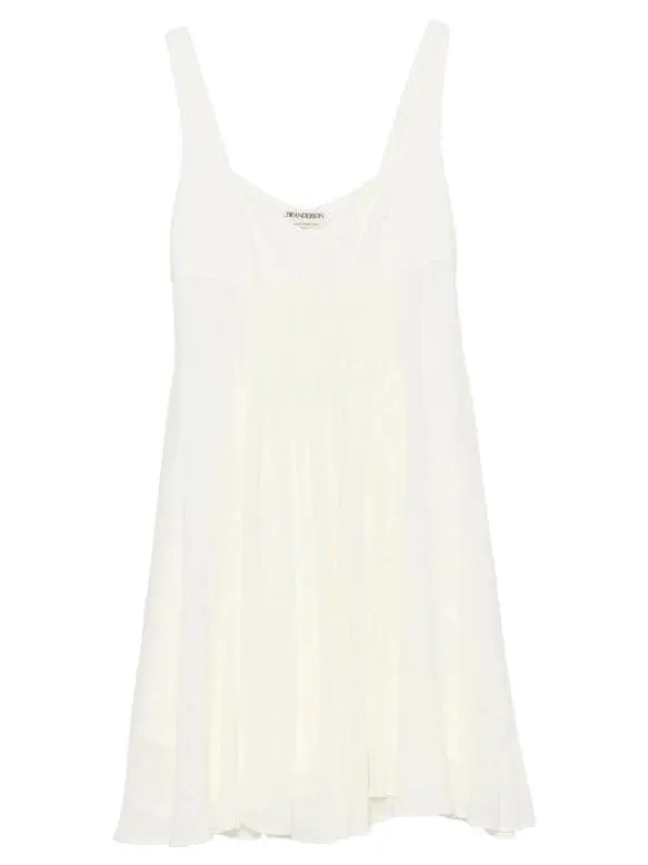 JW Anderson Sweetheart Pleated Flared Dress - White