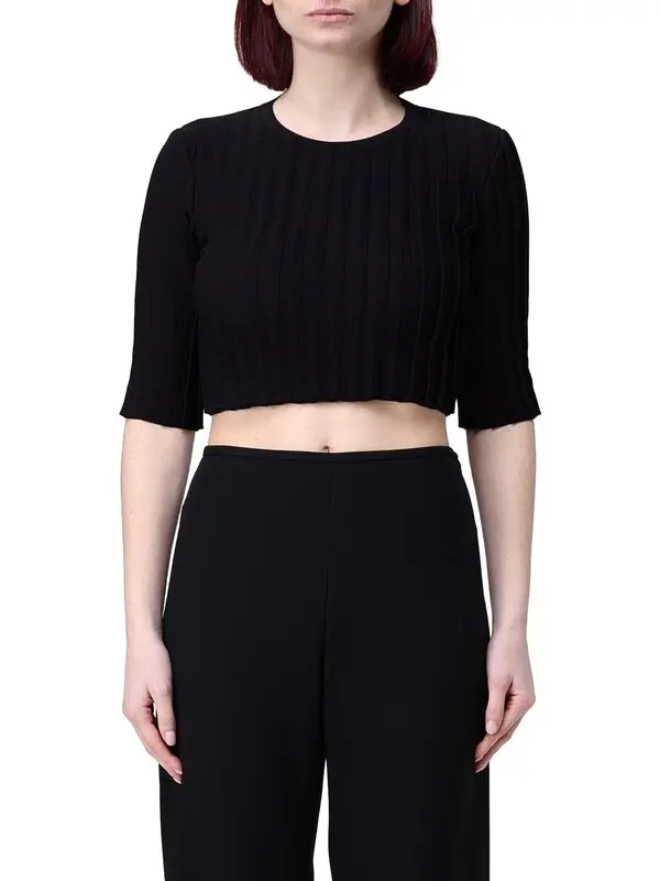Max Mara Crop Knit Top - Black