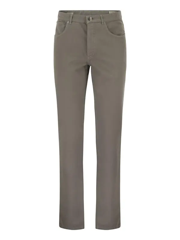 Brunello Cucinelli Garment-dyed Five-pocket Cotton Trousers - Multicolor