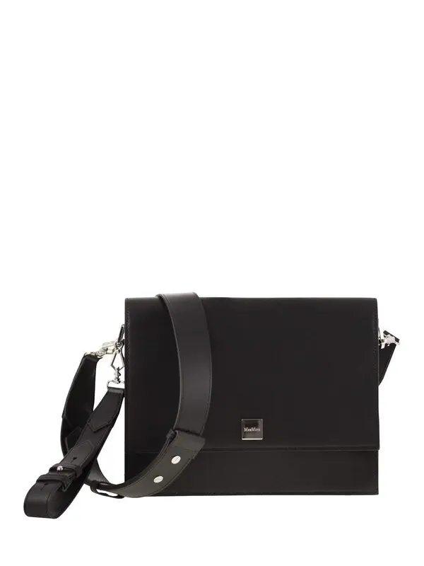 Max Mara Biancaroughm Medium Crossbody Bag In Leather - Black