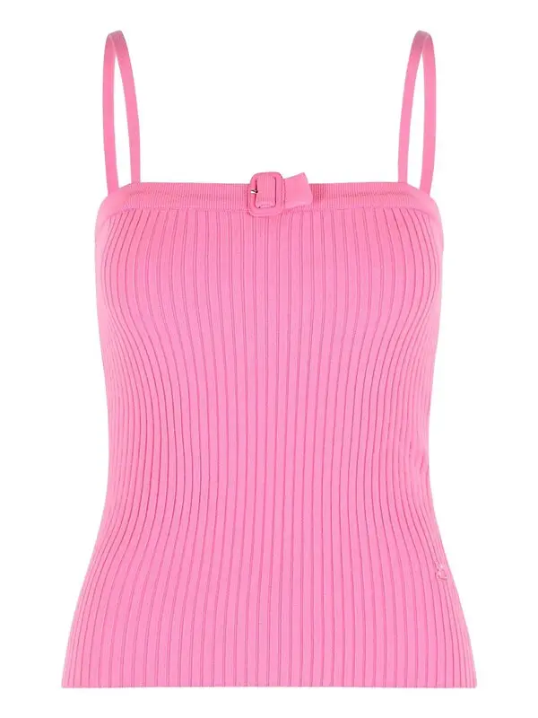 COURREGES Buckle Tank Top - Pink