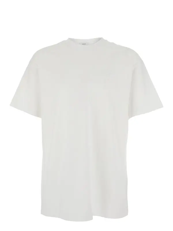 Givenchy Crew Neck T-shirt With Tone-on-tone Logo Patch On The Front In Cotton For - White