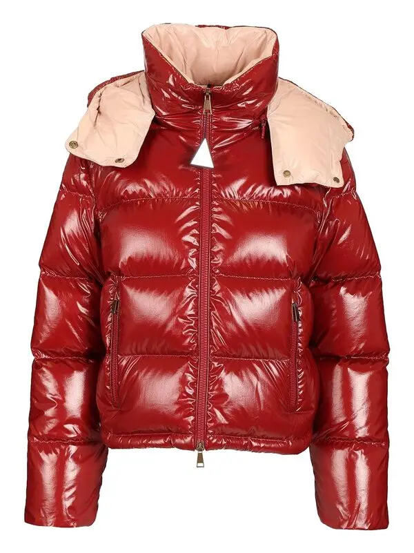 Moncler Niveole Short Nylon Down Jacket - Red