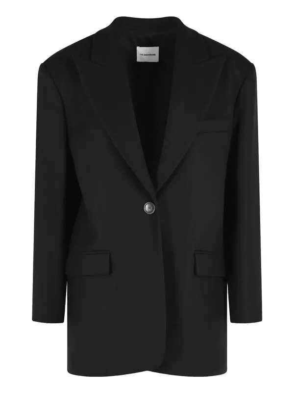 Andamane Teresa Virgin Wool Oversize Blazer - Black
