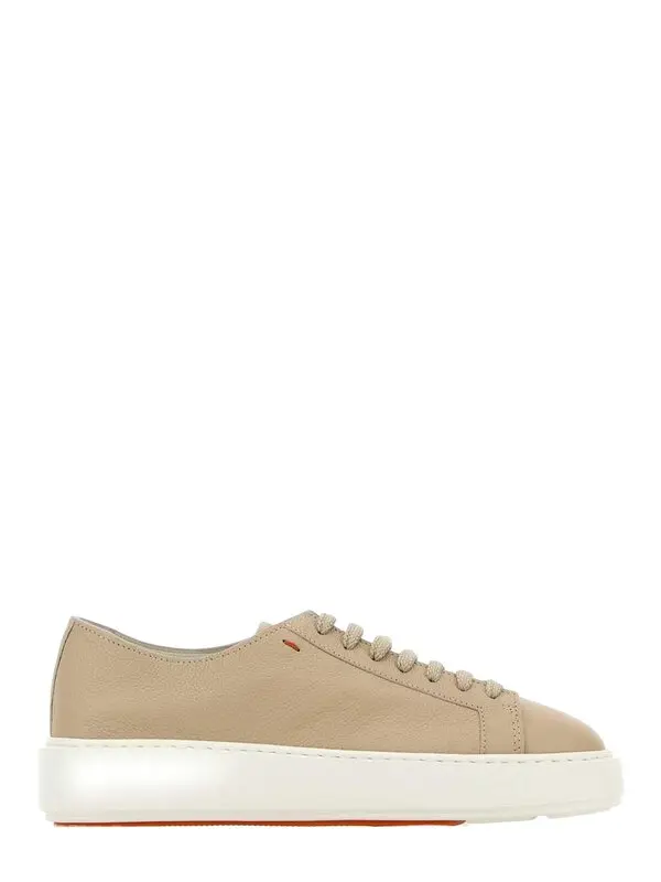 Santoni Leather Clean Sneakers - Brown