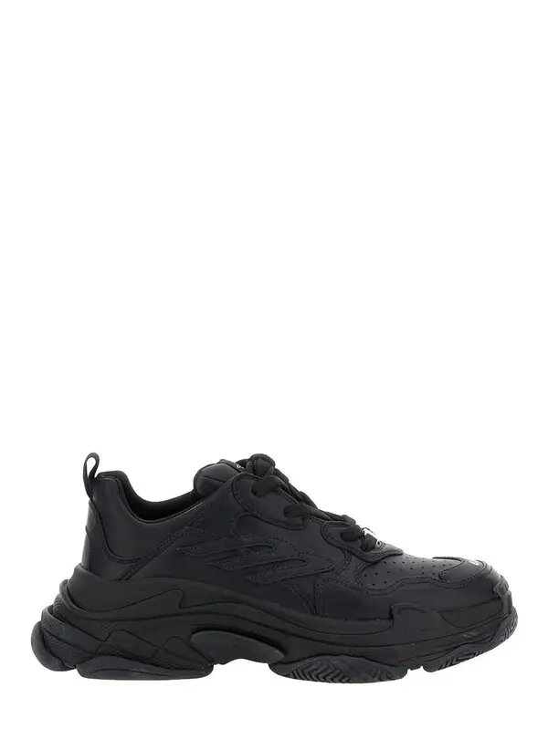 Balenciaga Triple S Sporty' Black Sneaker With 3b Logo Embroidered On The Side And Worn Effect In Tech Fabric - Multicolor