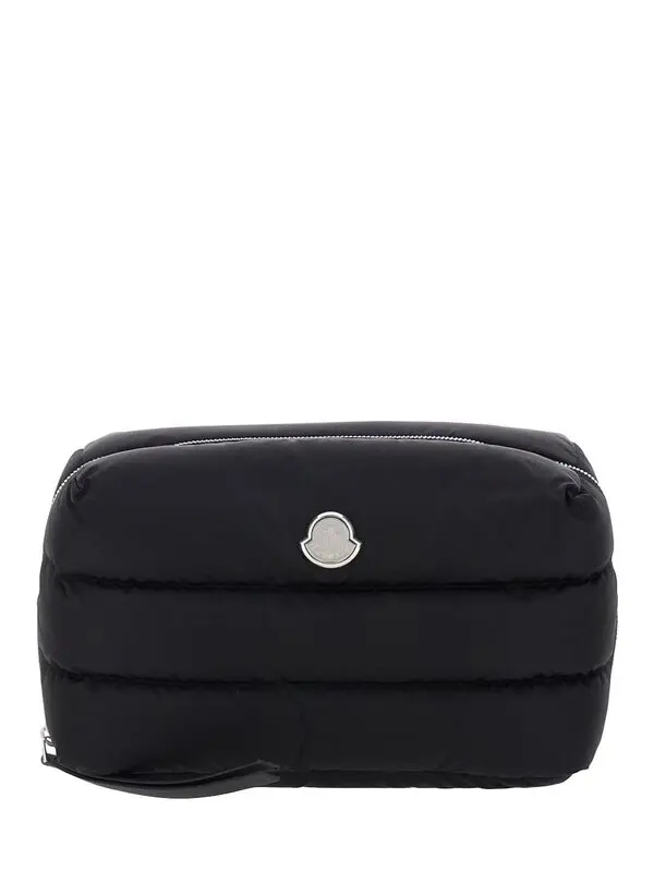 Moncler Clutch 'caradoc' With Patch Logo On The Front In Black Tech Fabric For - Multicolor