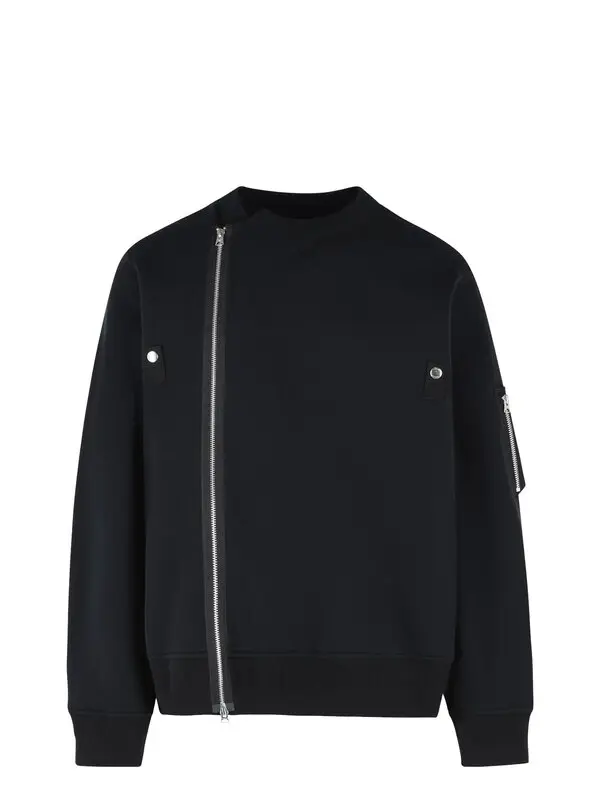 Sacai Cotton Blend Sweatshirt - Black