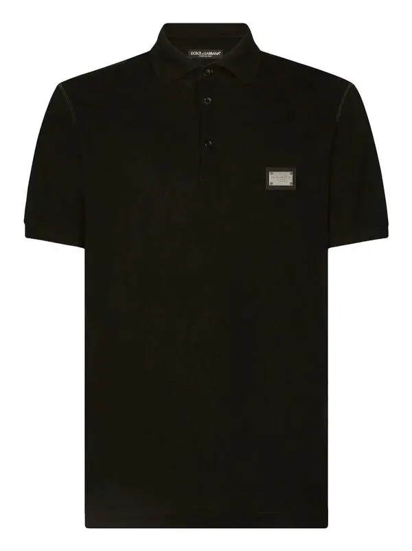 Dolce & Gabbana Polo Shirt With Appliqu - Black