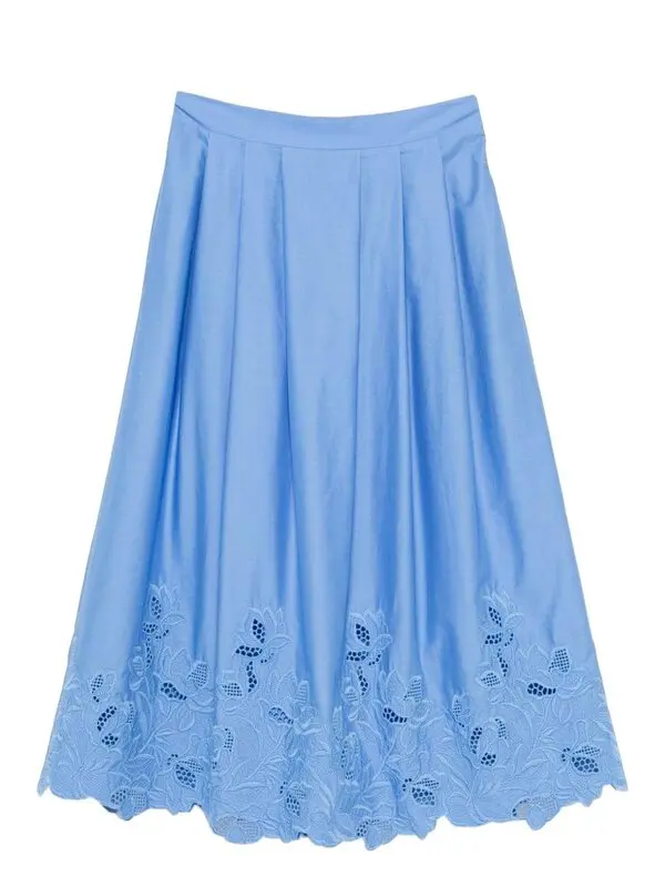 ERMANO SCERVINO Ermanno Scervino Embroidered Cotton Skirt - Multicolor