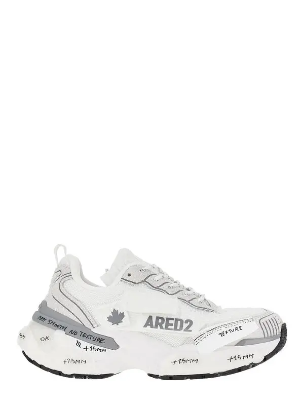 Dsquared2 Faster Suede Leather And Mesh Sneakers - White